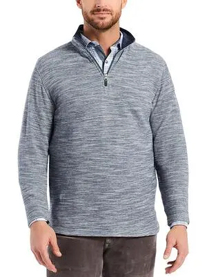 Robert Graham Long Sleeve Quarter Zip Knit Pullover Navy