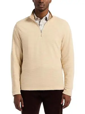 Robert Graham Long Sleeve Quarter Zip Knit Pullover Oatmeal