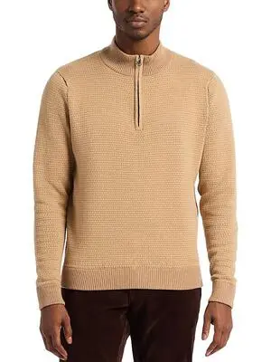 Robert Graham Walton Long Sleeve Quarter Zip Sweater - Camel
