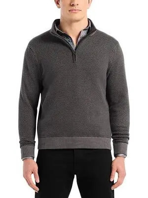 Robert Graham Walton Long Sleeve Quarter Zip Sweater - Charcoal