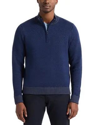 Robert Graham Walton Long Sleeve Quarter Zip Sweater - Navy