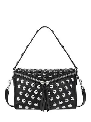 Mcm Aren Visetos Studded Crossbody Bag - Black