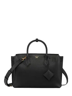 Mcm Milla Medium Leather Tote - Black