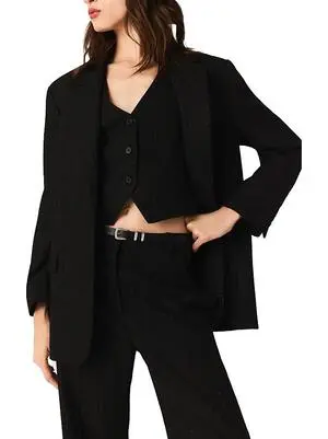 Maje Vanoir Rhinestone Suit Jacket - Black
