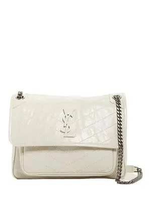 Saint Laurent Niki Shoulder Bag - Blanc Vintage Leather/silver