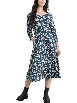 SEASALT CORNWALL April Quarter Sleeve Dress - Organic Shapes Dark Lugger