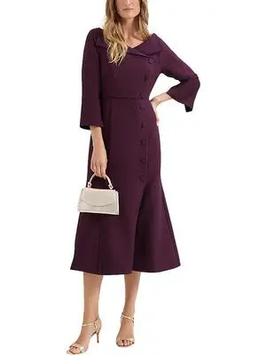 PHASE EIGHT Sienna Tux Dress - Burgundy