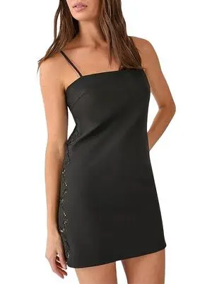 Nasty Gal Cutwork Side Mini Dress - Black