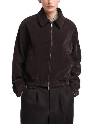 Emporio Armani Corduroy Bomber Jacket Solid Dark