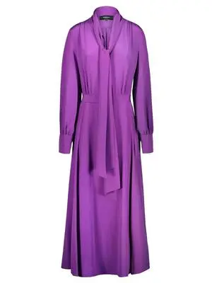 Rochas Tie-neck Long Dress - Purple