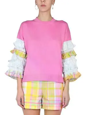Boutique Moschino Ruffled-sleeve Sweater - Pink