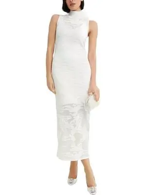 Herve Leger Open-knit Midi Dress - White