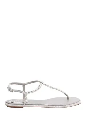 Rene Caovilla Embellished T-strap Sandals - Grey