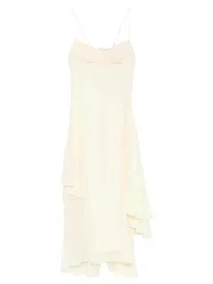 OCCLEUS Harvey Ruffled Midi Dress - Neutrals