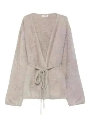 Soft Goat Tie-waist Cardigan - Neutrals
