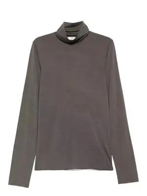 RIER Long Sleeve Wool Sweater - Grey