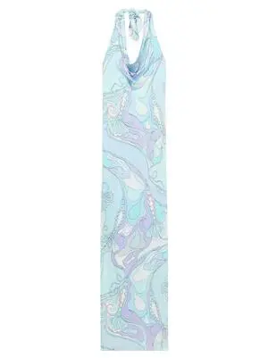 Emilio Pucci Orchidee-print Maxi Dress - Blue