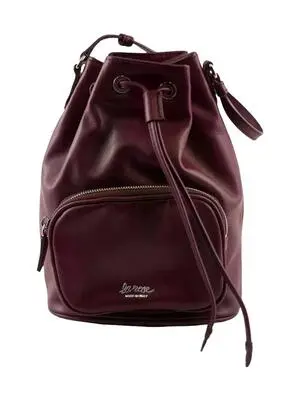 LA ROSE Drawstring Zip Bucket Bag - Purple