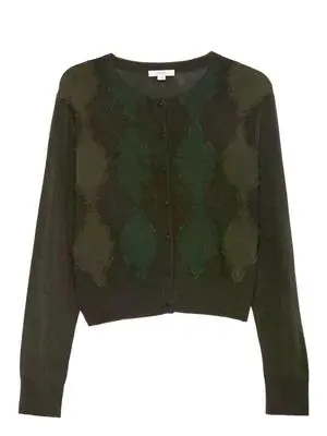 Vince Argyle Button Knitwear - Green