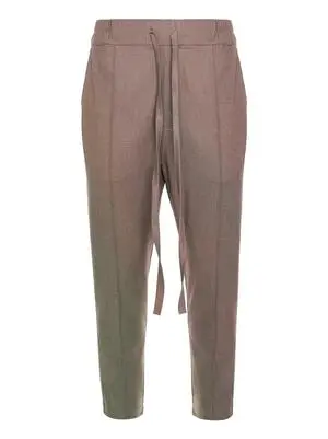 HAMZA Drawstring Panelled Trousers - Brown