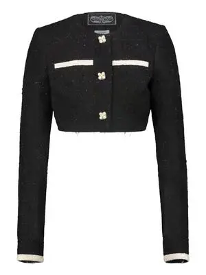 Vetements Cropped Tweed Jacket - Black