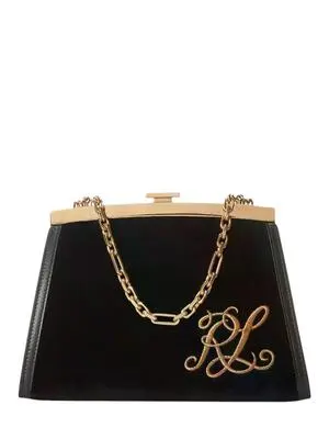 Ralph Lauren Embroidered Chain-strap Bag - Black