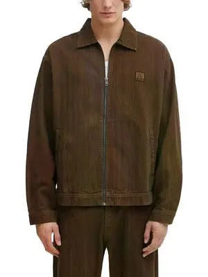 NO PROBLEMO Striped Zip-up Jacket - Brown