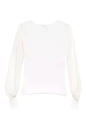 D.exterior Cut-out Knit Top - White