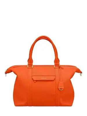 MAISON DE SABRE Large Leather Weekender Bag - Orange