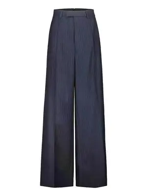 Vetements Pinstriped Wide Leg Trousers - Blue