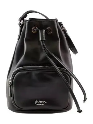 LA ROSE Drawstring Bucket Bag - Black