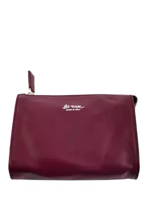 LA ROSE Leather Makeup Bag - Purple