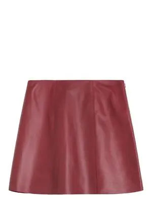 BY MALENE BIRGER Namia Mini Leather Skirt - Cabernet
