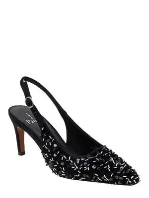 Linea Paolo Cosmo Beaded Slingback Pumps - Black
