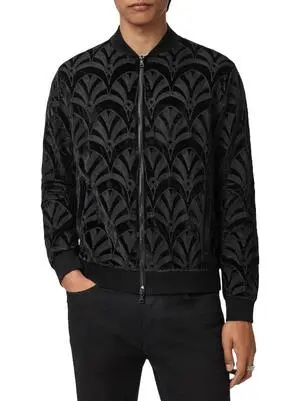 John Varvatos Embroidered Bomber Jacket - Black