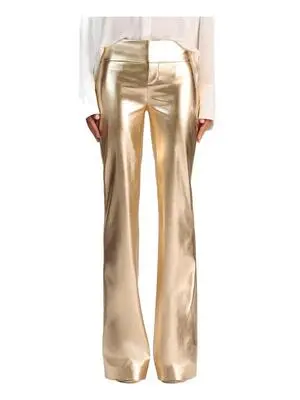 Alice + Olivia Metallic Faux Leather Pants - Gold