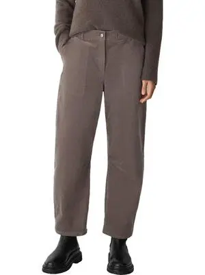 Eileen Fisher Barrel Leg Stretch Organic Cotton Ankle Pants - Rye