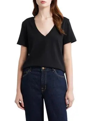 Madewell Cotton Jersey V-neck T-shirt - Jet Black