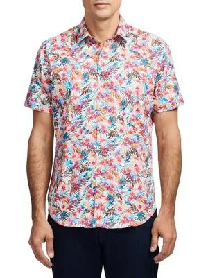 Robert Graham Escape Short Sleeve Button-up Shirt - Blue Multi