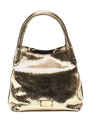 FRANCES VALENTINE Teeny Sweet Pea Snakeskin Embossed Metallic Leather Handbag