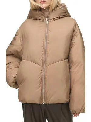 Mango Oversized Hooded Puffer Jacket - Beige