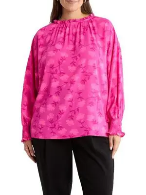 SUGARLIPS Floral Print Top - Fuchsia-multi