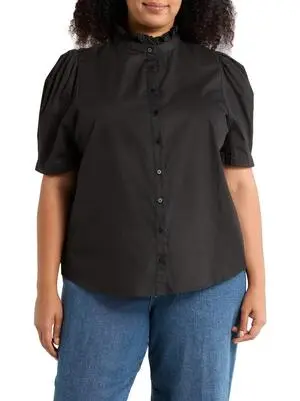 SUGARLIPS Finley Ruffle Puff Sleeve Shirt
