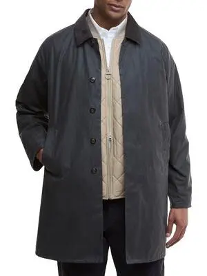 Barbour Lorden Waxed Mac Jacket Grey