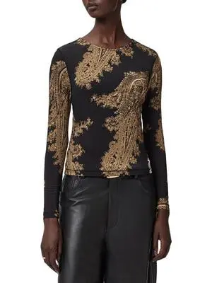 ALLSAINTS Katlyn Paisley Print Top - Ella Black