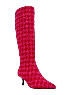 Betsey Johnson Maxxine Knee High Boots - Fuchsia Multi