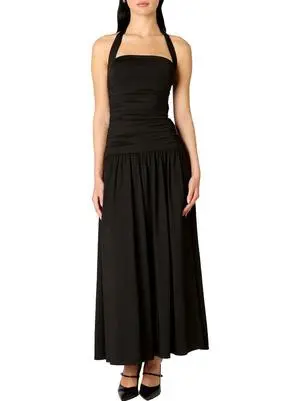 NIA Delphine Maxi Halter Dress
