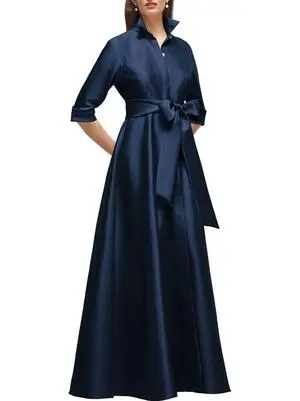 AFTER SIX After Six Shirtdress Gown With Pockets