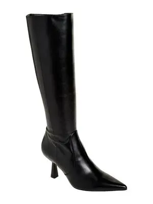 STUART WEITZMAN Supersculpt Zip Knee High Boots - Black/black
