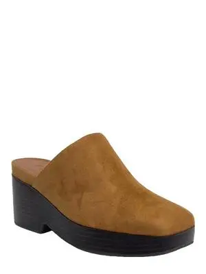 Aerosoles Chata Platform Mule Tobacco Faux Suede